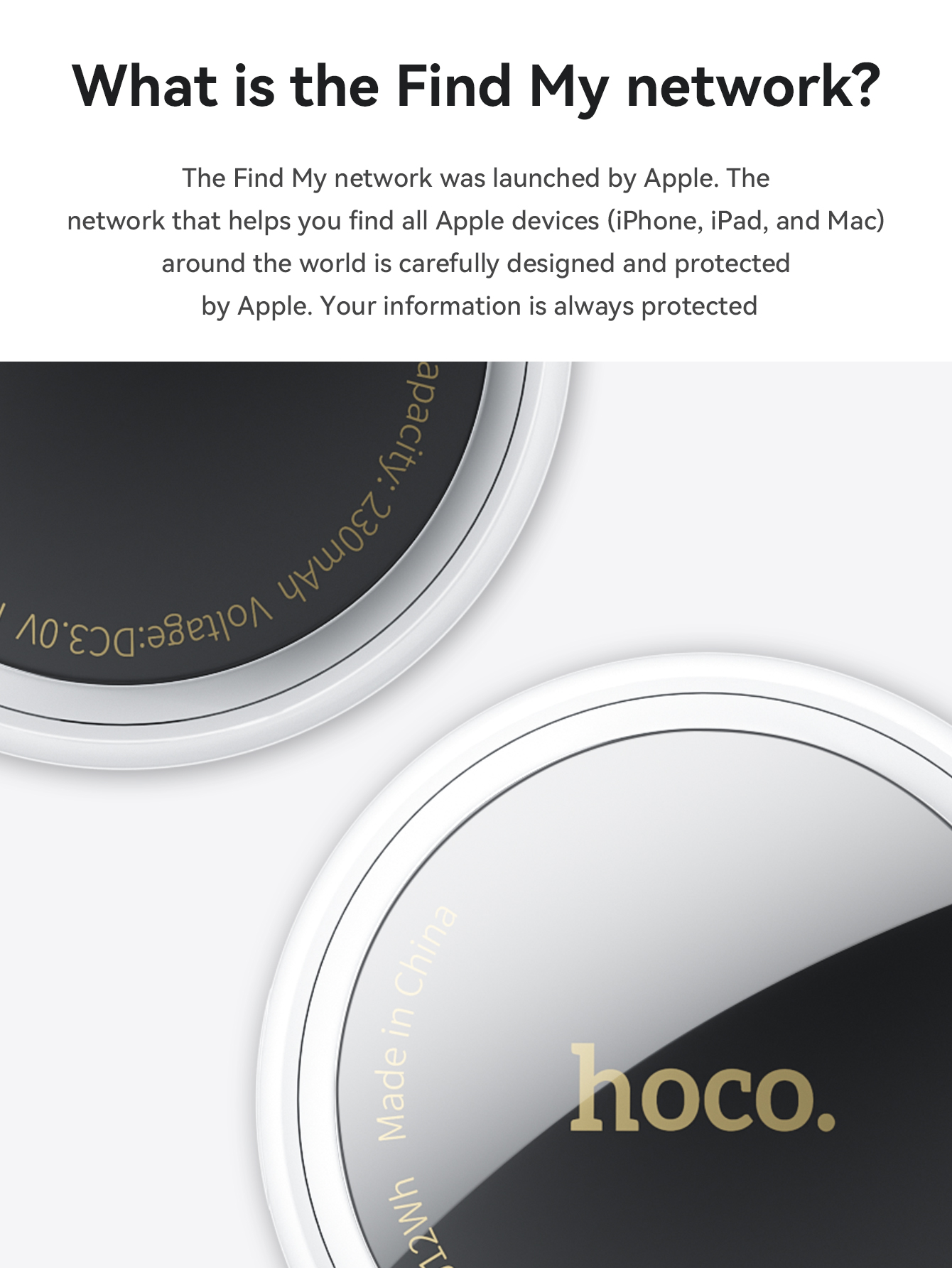 【100% Original】HOCO E91 Intelligent Ap*le Positioning Anti-lost Device ...
