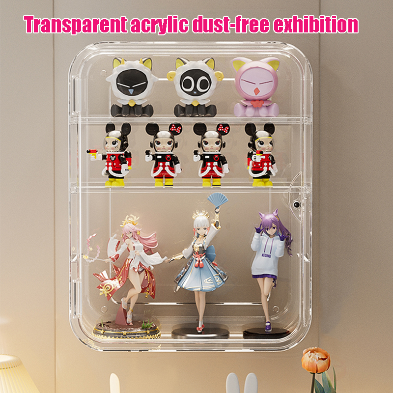 YIXIN 【Promotion】Acrylic Display Box Wall Mounted Popmart Storage Box ...
