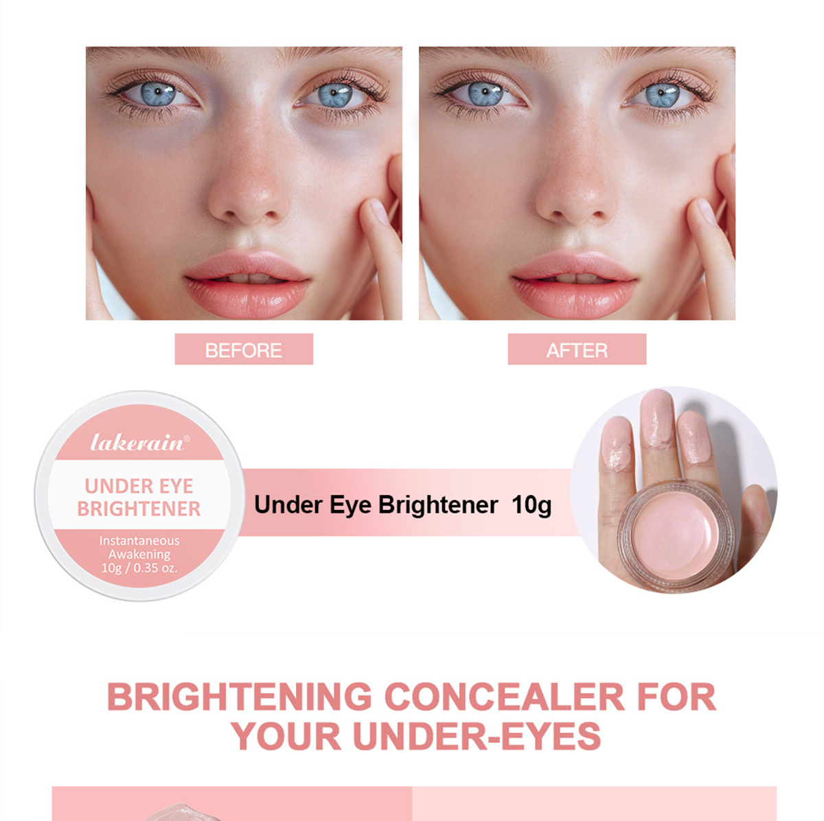 Lakerain Conceal & Brighten Dark Circles ,Silky Concealer Pink Palette ...