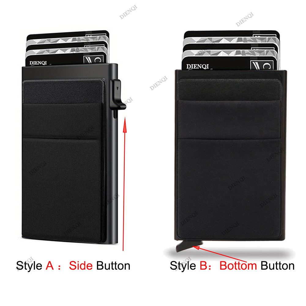 RFID Minimalist Men's Wallet - Automatic Pop-Up Card Slot, Money Clip ...