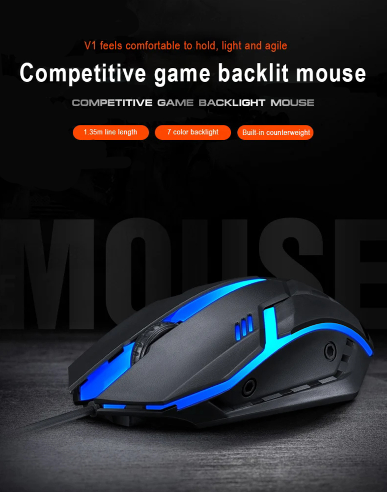 V1 Wired Mouse for Laptop USB Mouse Gaming Luminous Computer Home ...