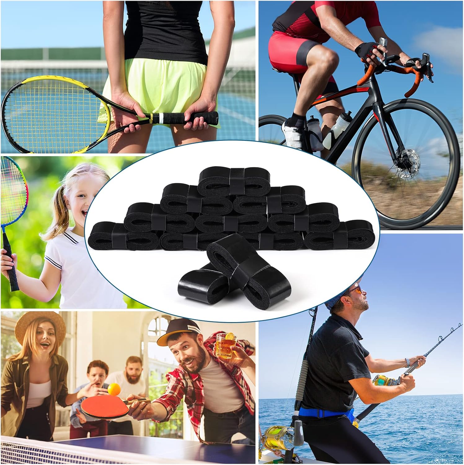 12 Pieces Tennis Racket Badminton Racket Grip Tape Overgrips for Anti ...