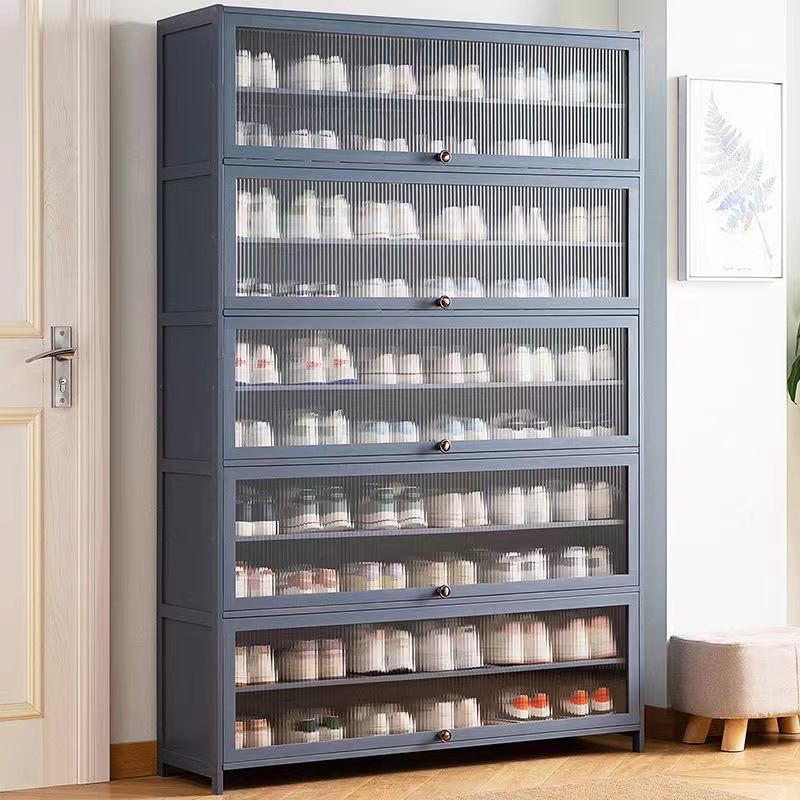 Shoe Cabinet with Transparent Flip Door Entrance Dustproof Shoe Rack ...