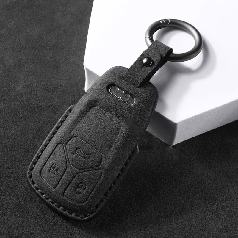 Leather Car Key Case Fob For Audi A1 A3 8V A4 B8 B9 A5 A6 C7 A7 A8 Q3 Q5 Q7 S4 S6 S7 S8 R8 TT Keychain Suede Accessories Shopee