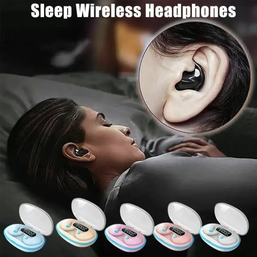 X55 Earphones Wireless Bluetooth Headphones TWS Invisible-Sleep In-Ear ...