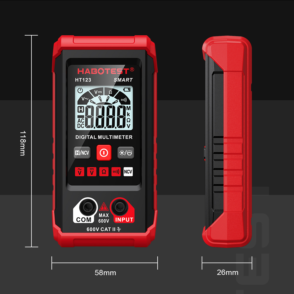 HABOTEST🔥HT123 Smart Multimeter 600V Digital Multi Meter AC/DC 4000 ...