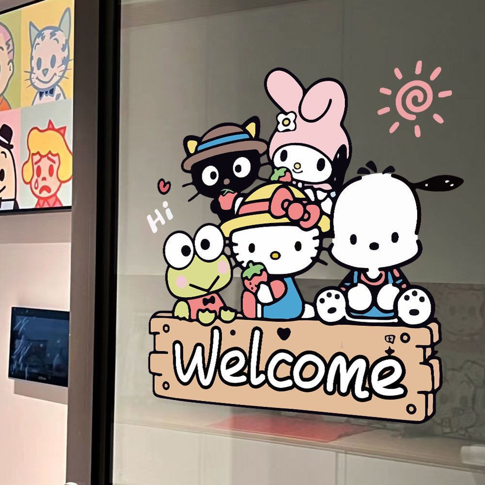 Sanrio Window Sticker Welcome Sticker Shopwindow/Glasses Window Sticker ...