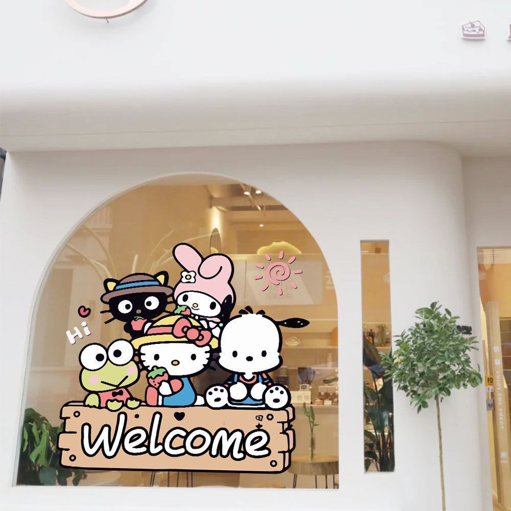 Sanrio Window Sticker Welcome Sticker Shopwindow/Glasses Window Sticker ...