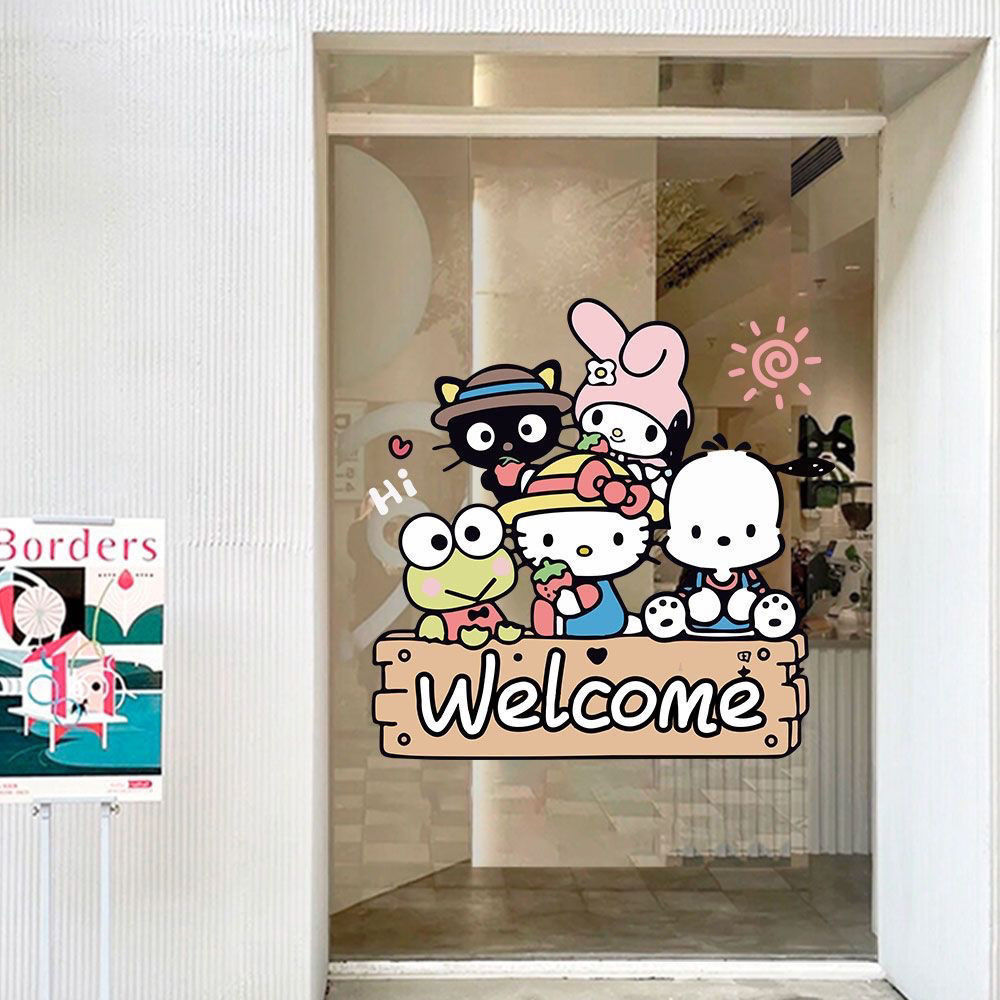 Sanrio Window Sticker Welcome Sticker Shopwindow/Glasses Window Sticker ...