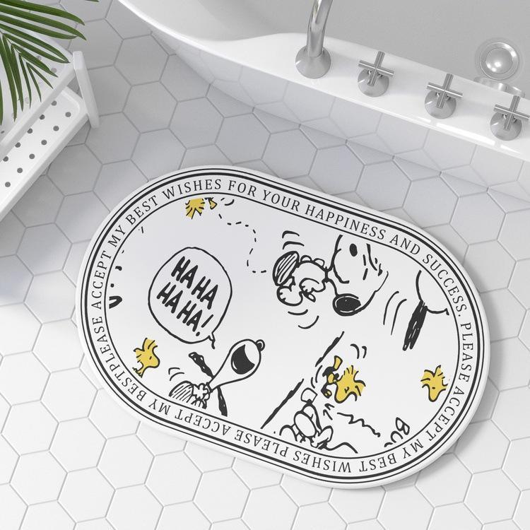 Snoopy Mat Diatomite Mat Bathroom Mat Anti-slip Bath Mat PEANUTS Floor ...