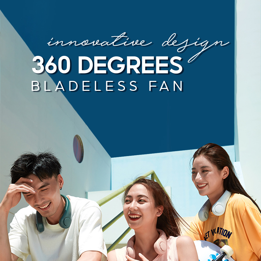 SG STOCK Neck Fan Portable Leafless Cooling 3 Speeds Mute Strong Wind ...