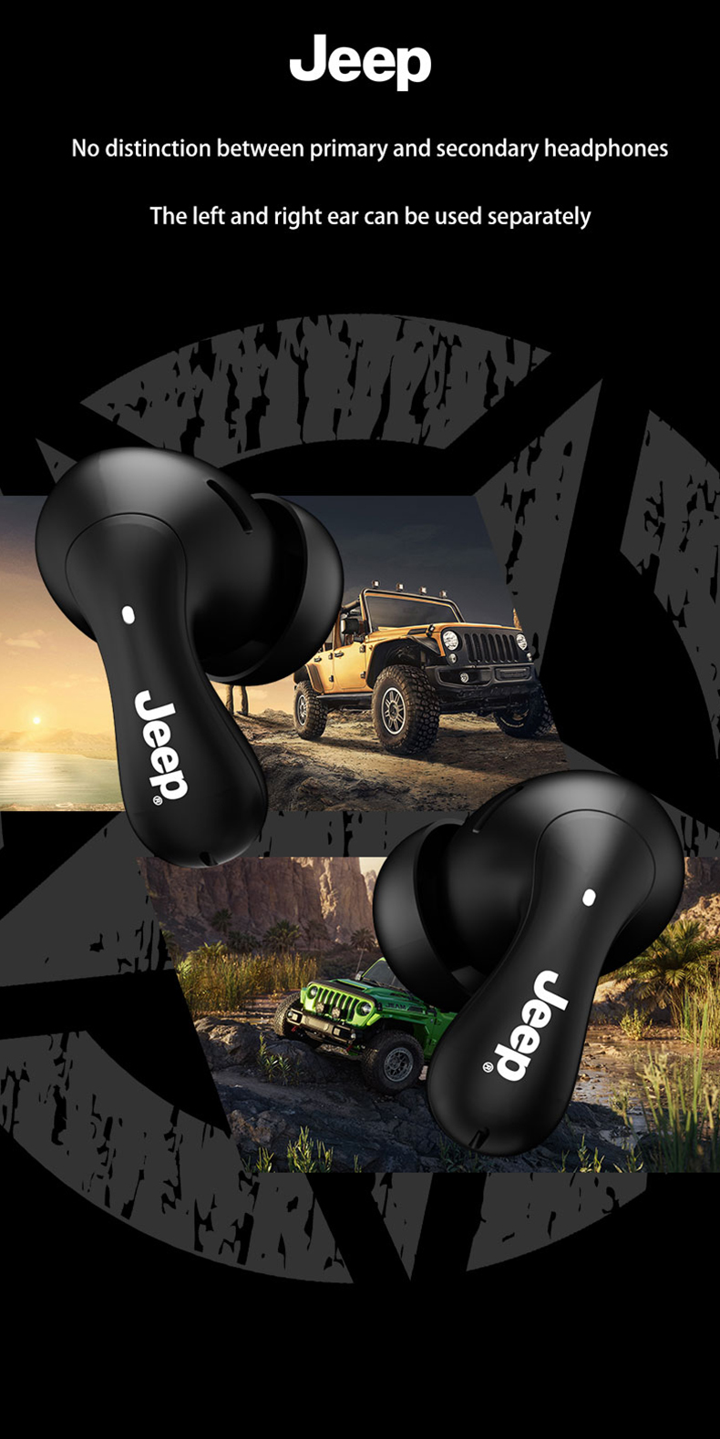 Jeep EW121 True Wireless Bluetooth 5.4 Earbuds Touch Control Noise ...