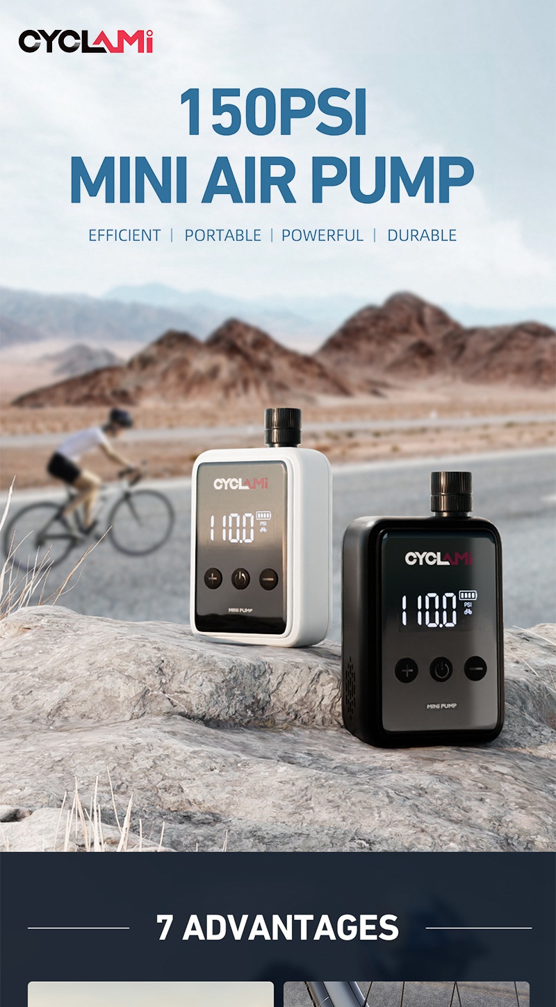150 PSI Portable Pocket Bike Electric Air Pump MINI Fast Air ...