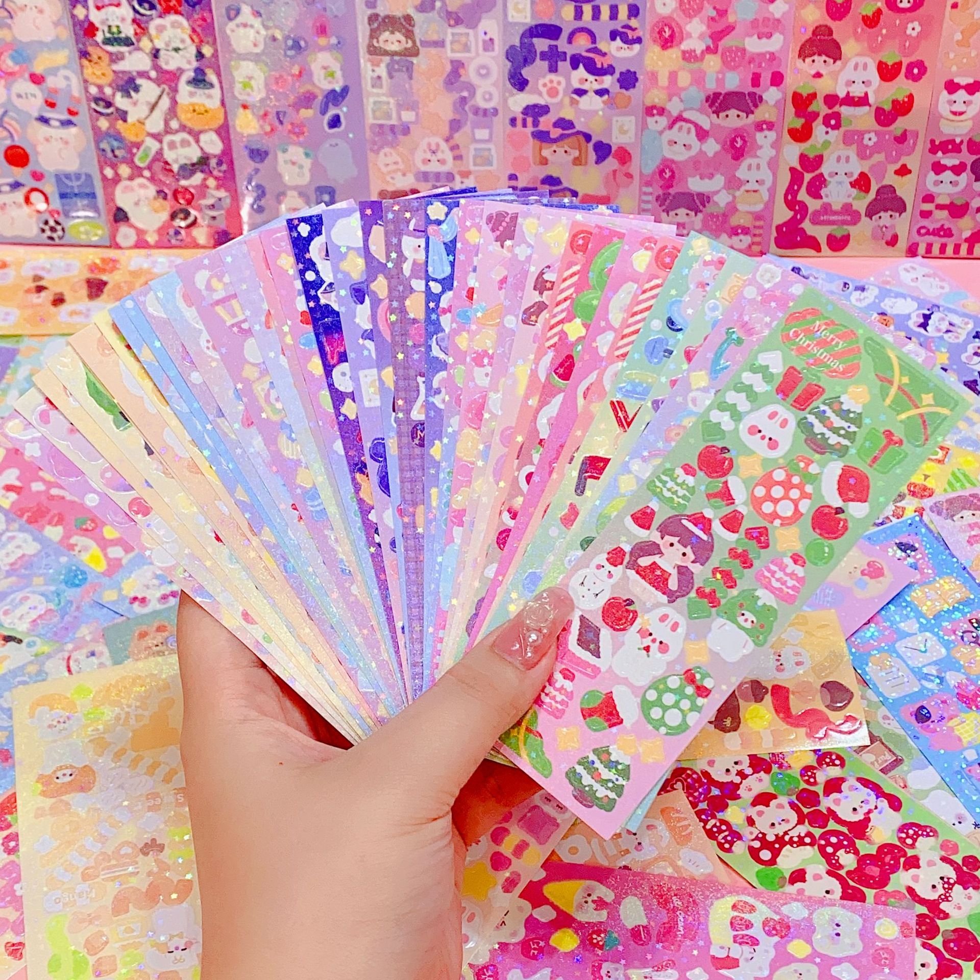 50/100/200pcs Kawaii Cartoon Shiny Stickers Set – DIY Decor for Student ...