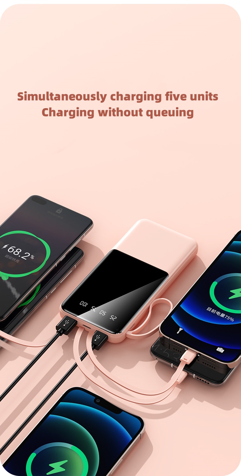 SG stock New 20000mah powerbank 4 in 1 cable Fast charging powerbank ...