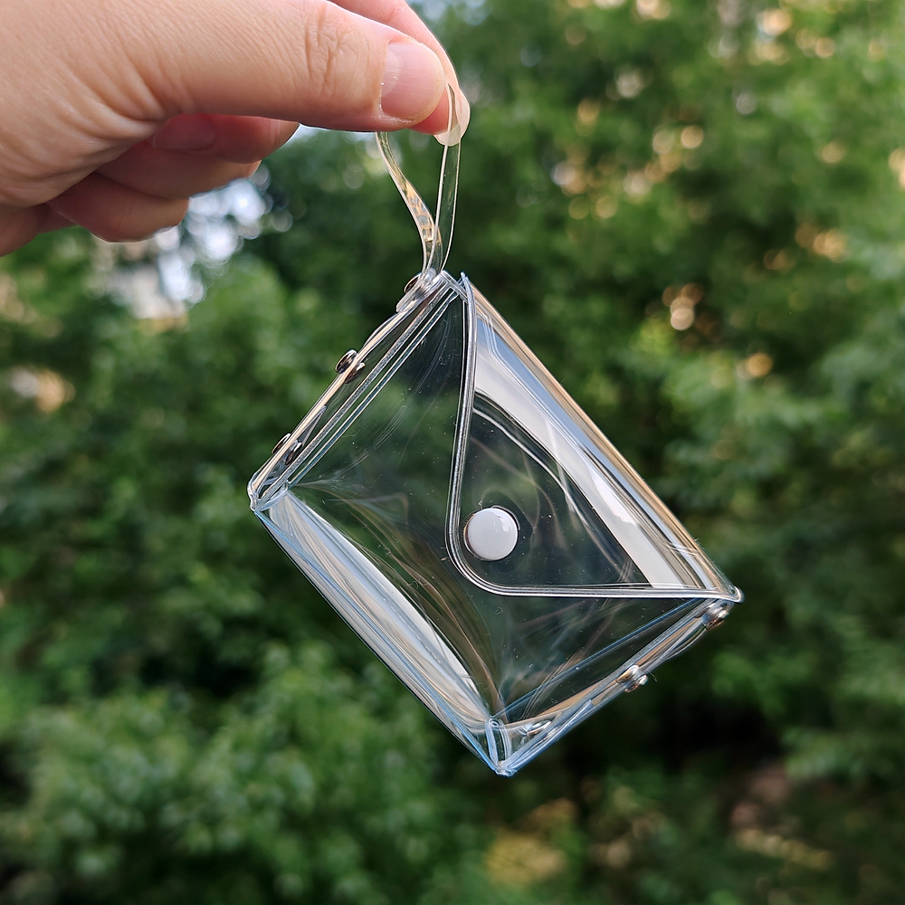 1 Piece Small Transparent Plastic Snap Coin Purse Simple ...