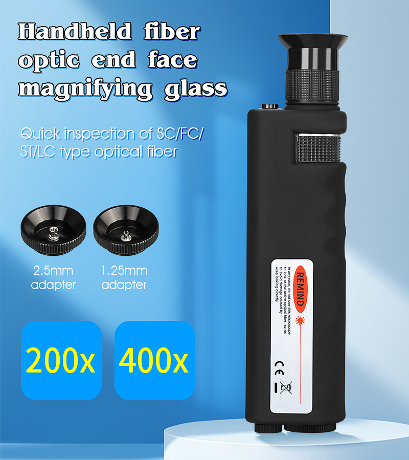 COMPTYCO AUA-400X Handheld Optical Fiber End Face Magnifier 200X ...