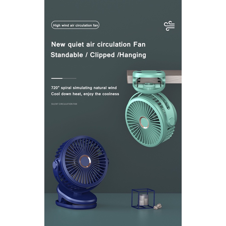 10000mAh Clip Fan mini rotating fan portable Outdoor stroller electric ...