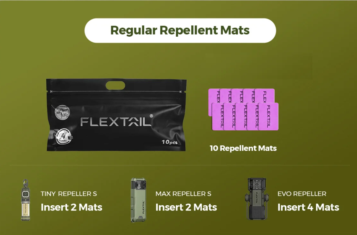 FLEXTAIL Outdoor Odorless Replaceable Portable Repellent Mat for FLEXTAIL REPELLER (Accessories ...