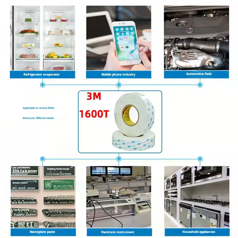 1 Roll 3M 1600T10m FOAM Double-sided Tape Hook Strong Non-marking PE ...