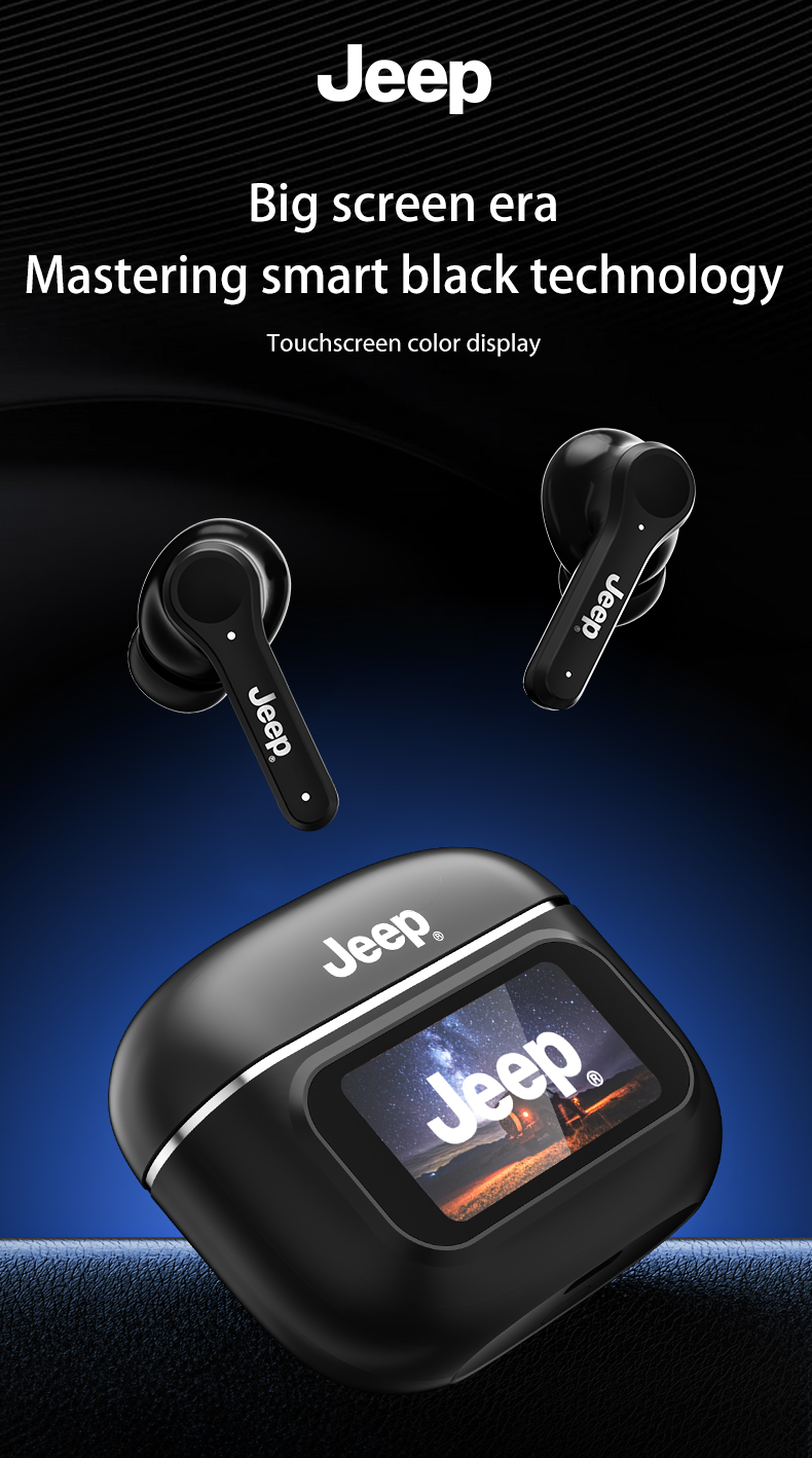 Jeep EW118 Plus Wireless Earphones Bluetooth 5.4 Touch LCD Screen ANC ...