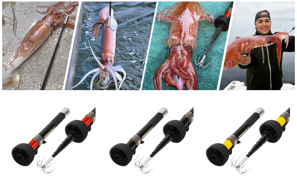 SANLIKE 4M Telescopic Squid Rod Squid Gaffs 4M Fiberglass Extendable ...