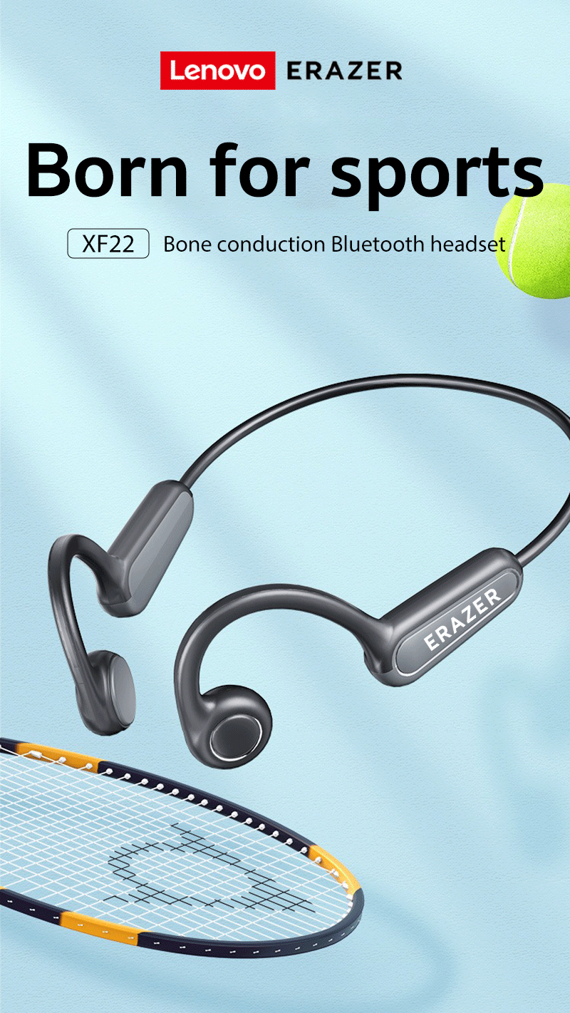 Lenovo ERAZER XF22 Wireless Earbuds Bone Conduction Bluetooth 5.4 ...