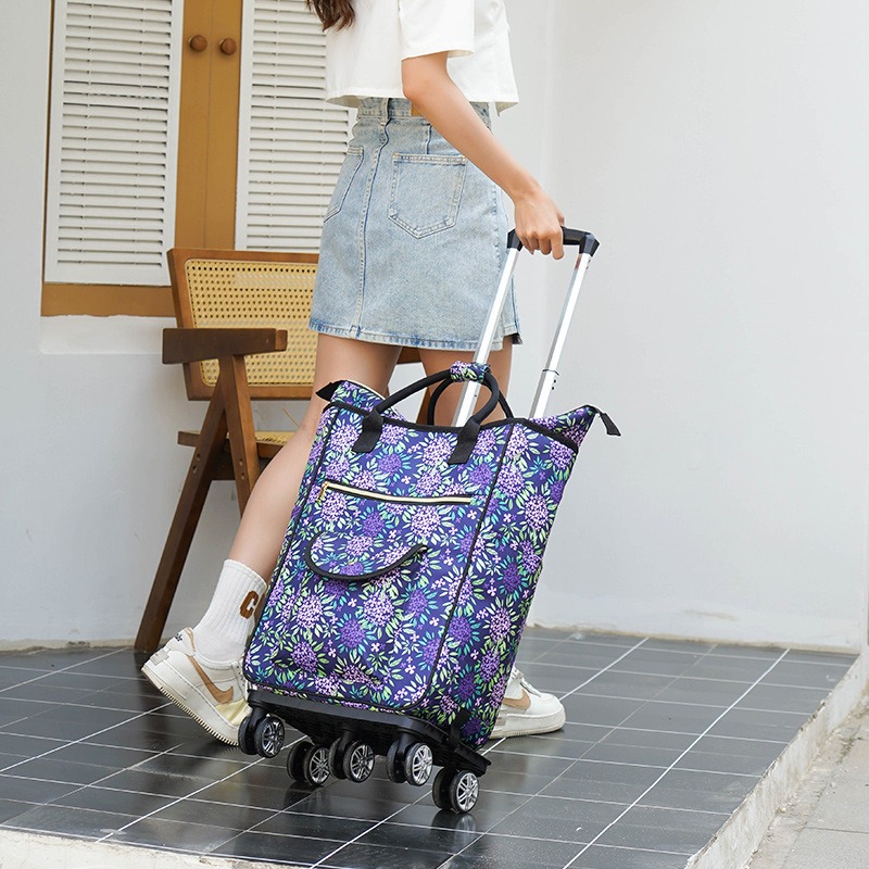 Trolley Tote Bag with 360° Rotation 5 Wheels Detachable Luggage Bag ...
