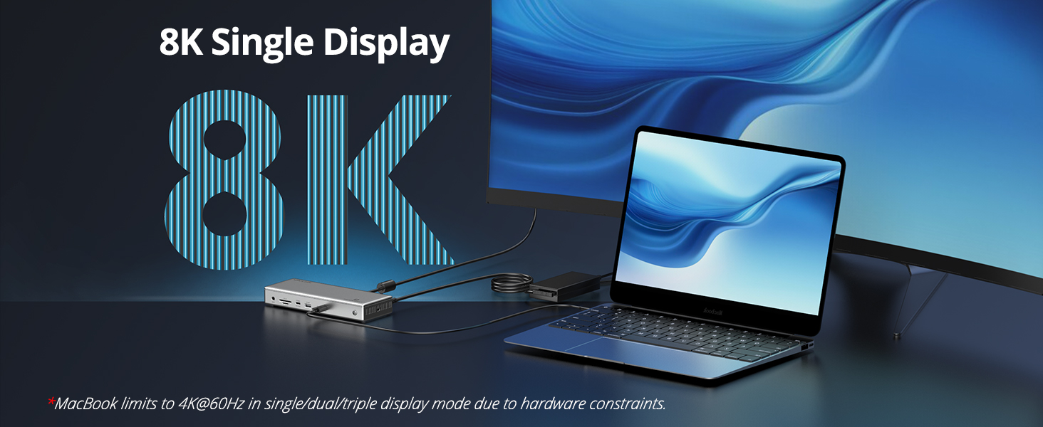 WAVLINK Thunderbolt 4 Docking Station 8K Triple 4K Display 13 In 1 ...