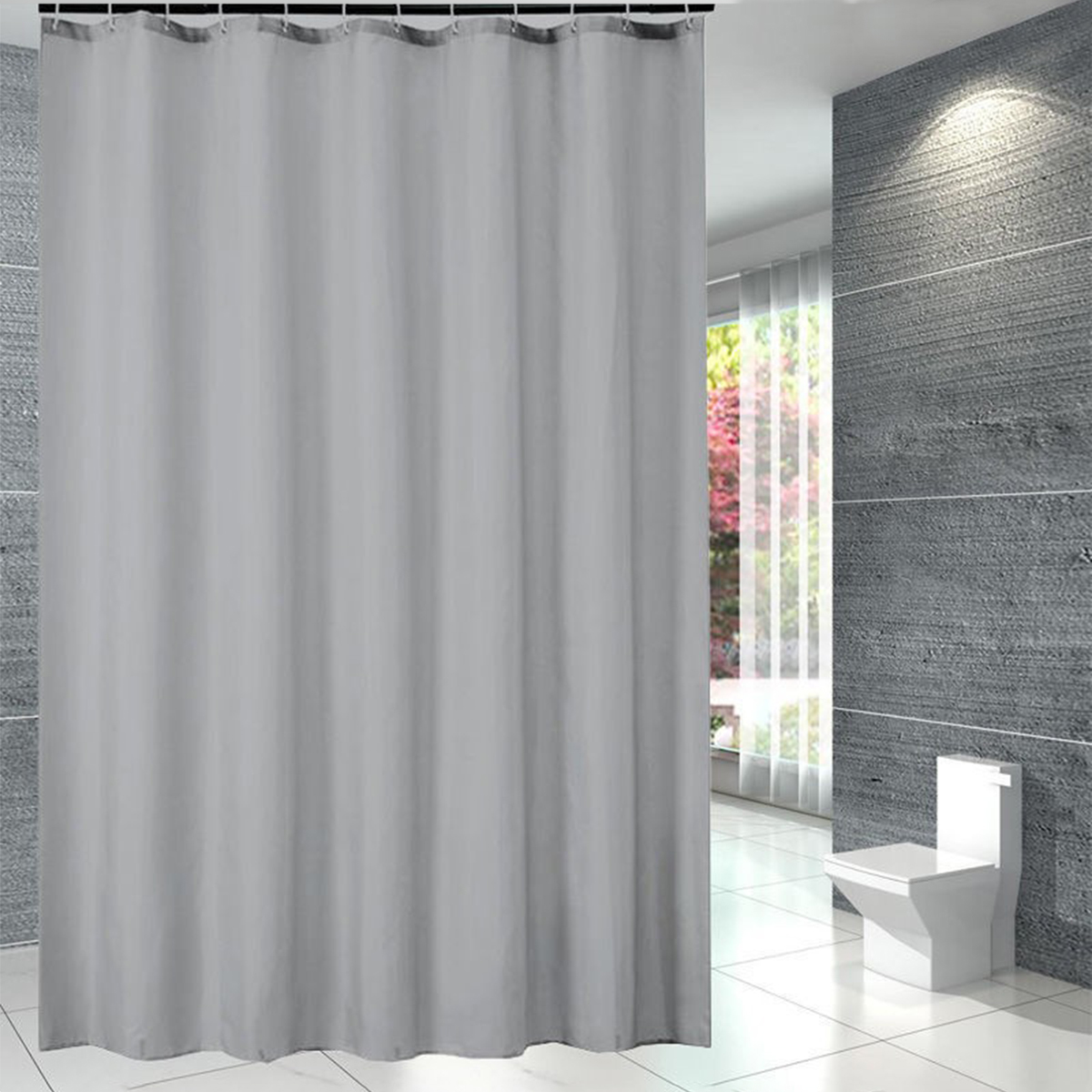 Plain Color Shower Curtain Thicken Bathroom Waterproof Curtain Toilet ...