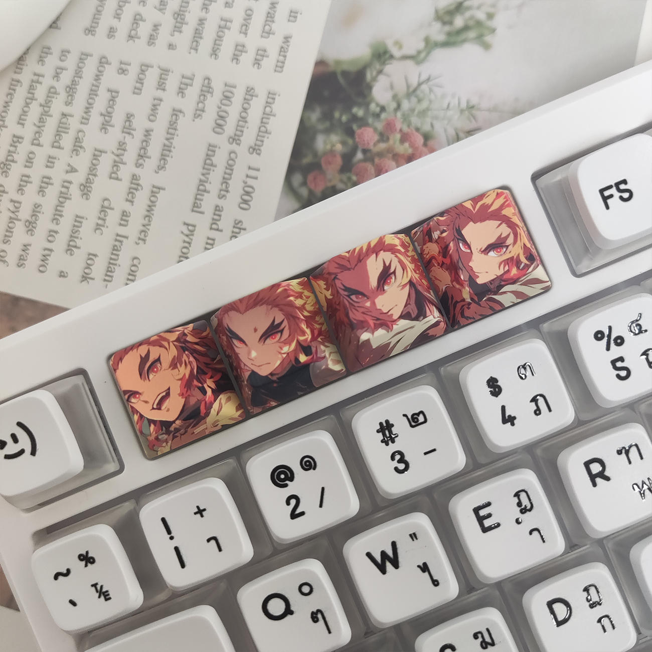 4pcs Demon Slayer Keycap Kamado Tanjirou Nezuko Keycap Creative Cool ...