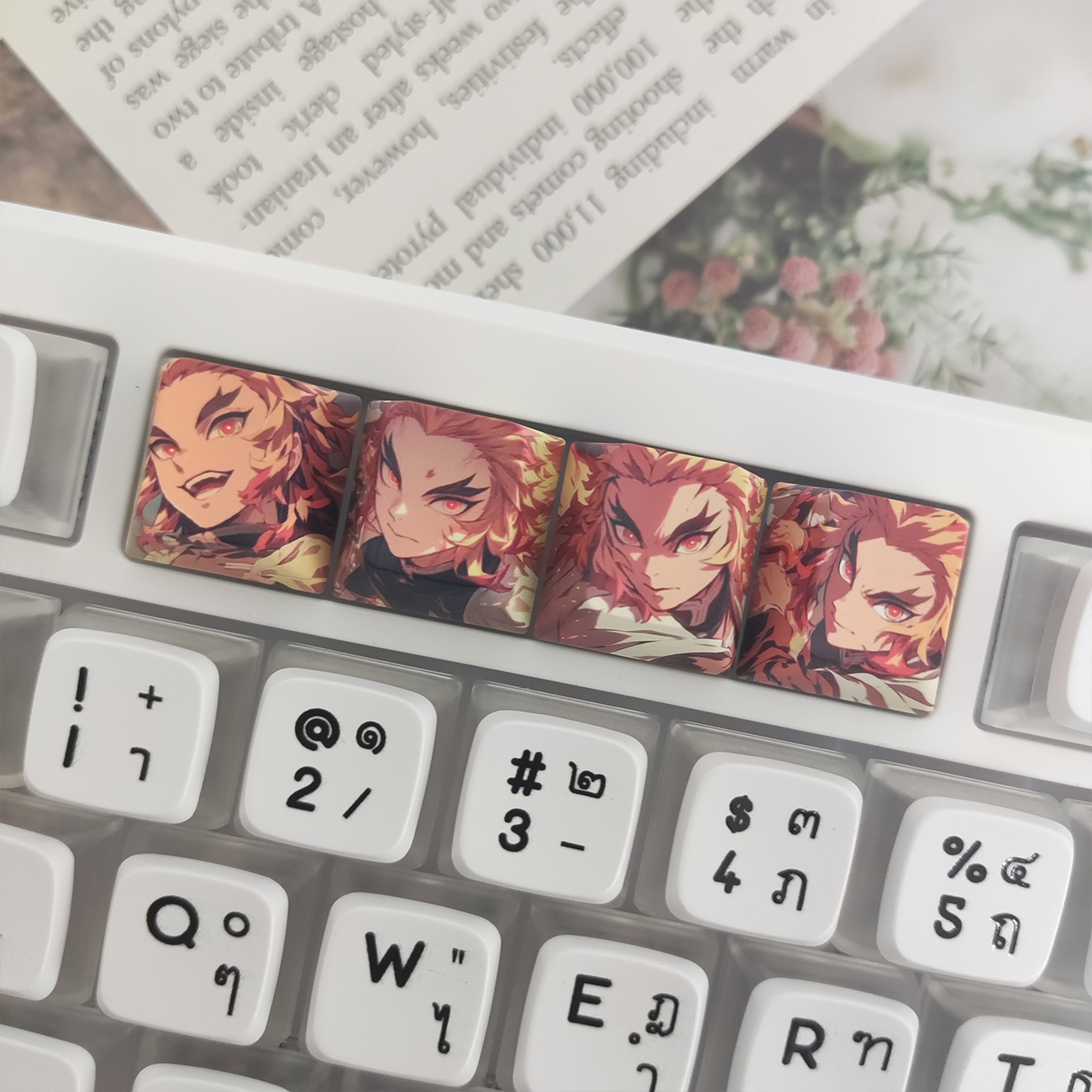 4pcs Demon Slayer Keycap Kamado Tanjirou Nezuko Keycap Creative Cool ...