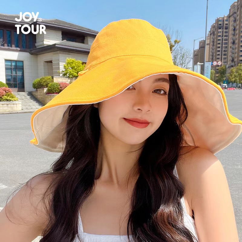 Double-Sided Bucket Hat for Women - Korean UV Protection Adjustable Fit ...