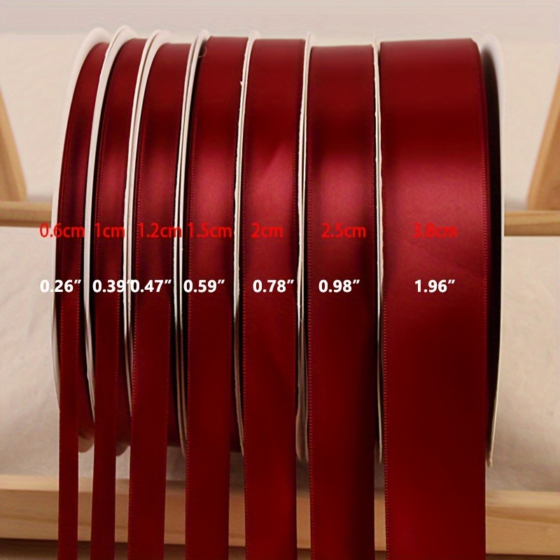1 Pack Wine Red Ribbon 0.6/1/2/2.5/4/5/8cm Wide 22m Long Baking Cake ...