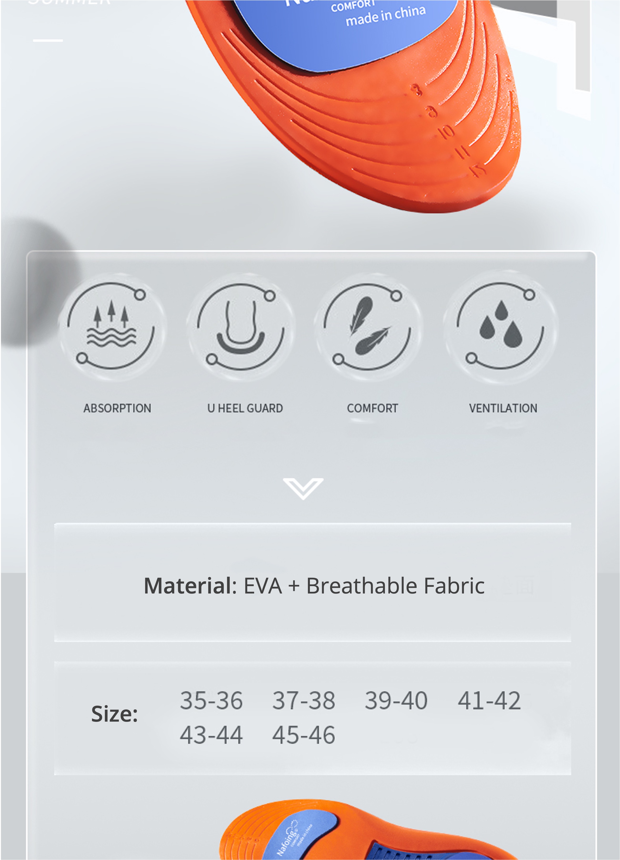 Sports Elasticity Insoles Shoes Sole Unisex Technology Breathable ...
