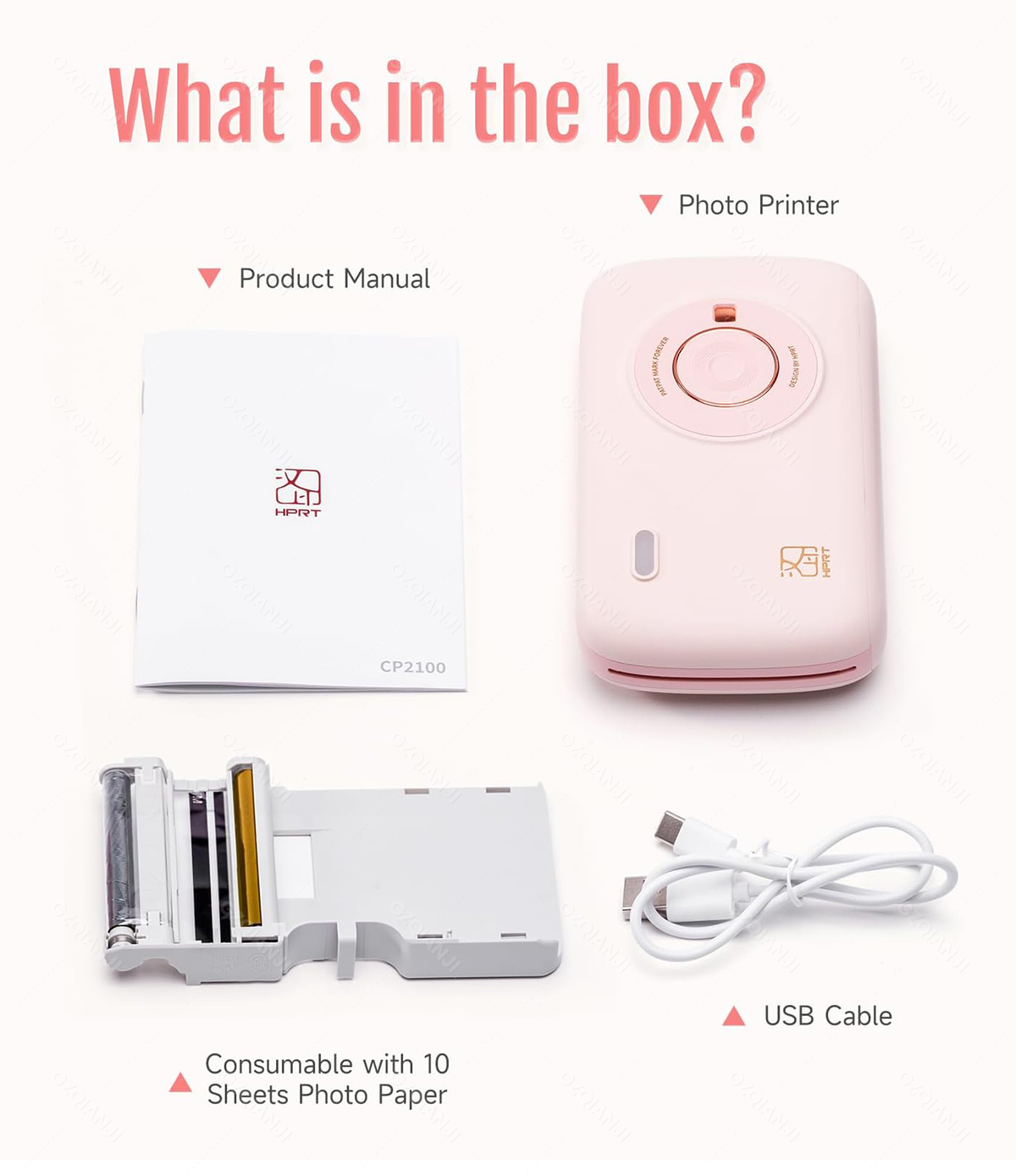 HPRT CP2100 Mini Photo Printer Portable Mini Color HD, Bluetooth ...