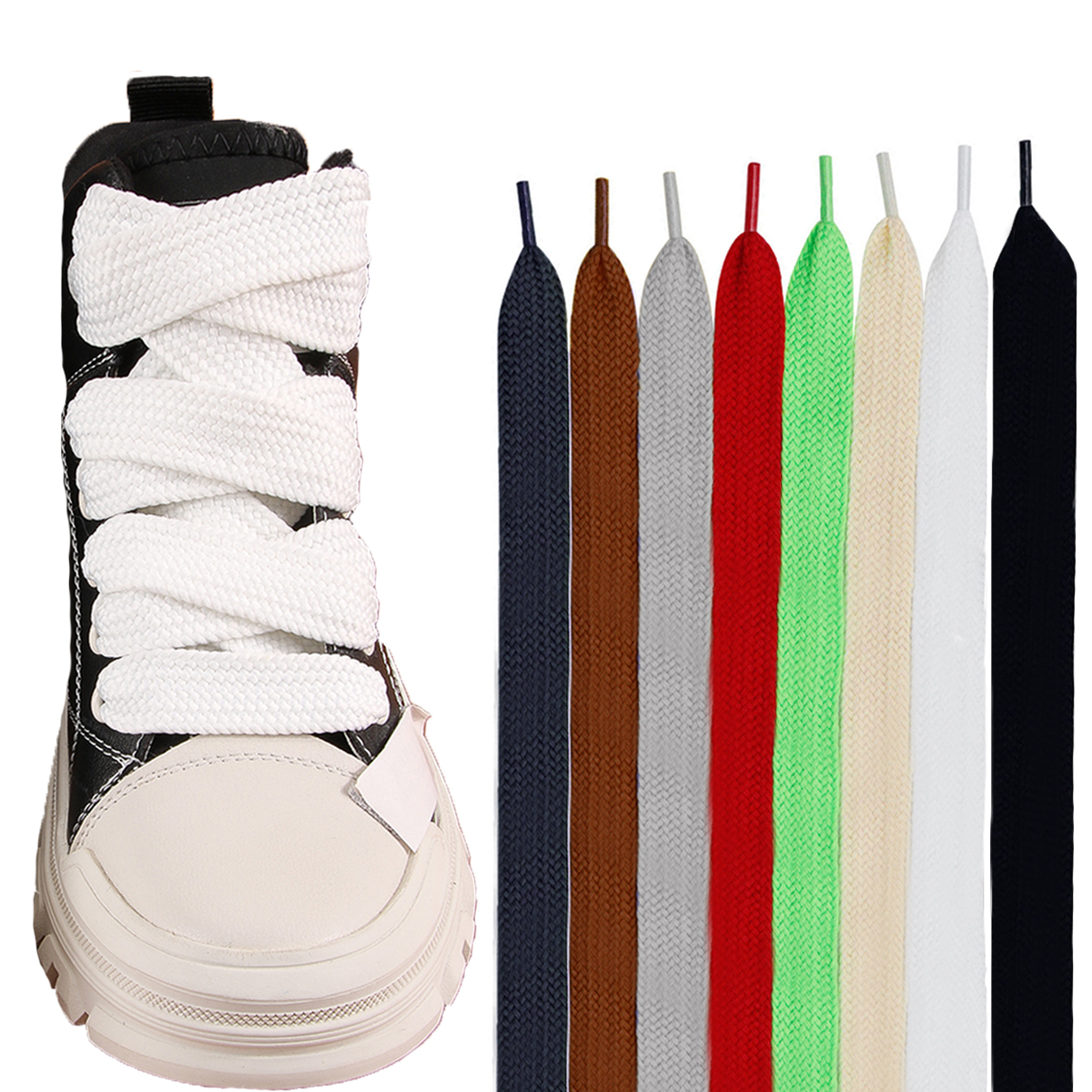 1 Pair Fat Shoe Laces for Sneakers Boots, 3/4" Wide Athletic Shoelaces ...