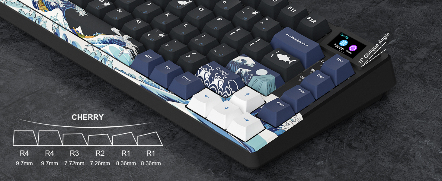 S-K80 Mechanical Gamer Keyboard with OLED Display Gasket Mechanical ...