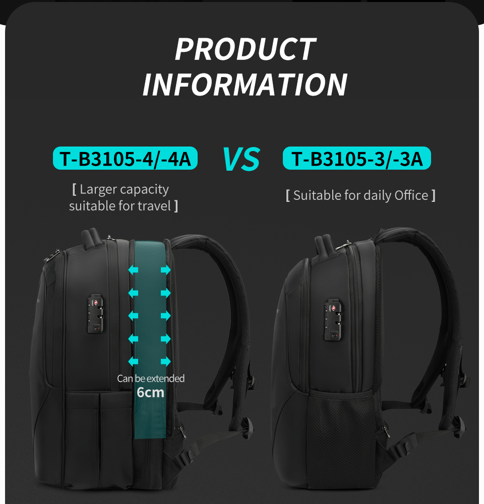 【Local Delivery】Tigernu 3105-4A Nylon Expandable Laptop Backpack ...