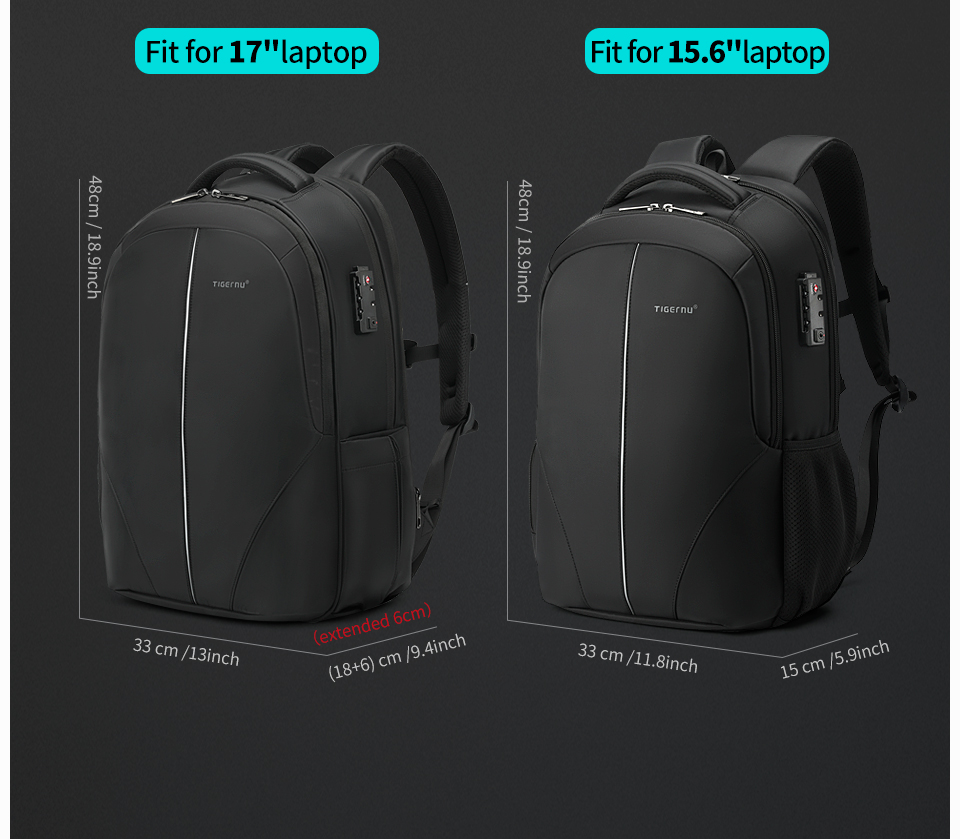 【Local Delivery】Tigernu 3105-4A Nylon Expandable Laptop Backpack ...