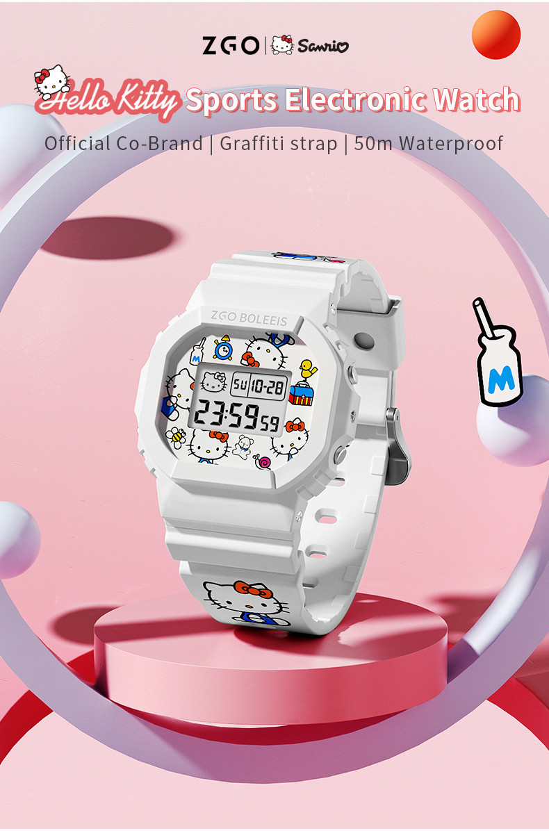 ZGO Sanrio HelloKitty ladies' electronic watch Fashionable design sense ...