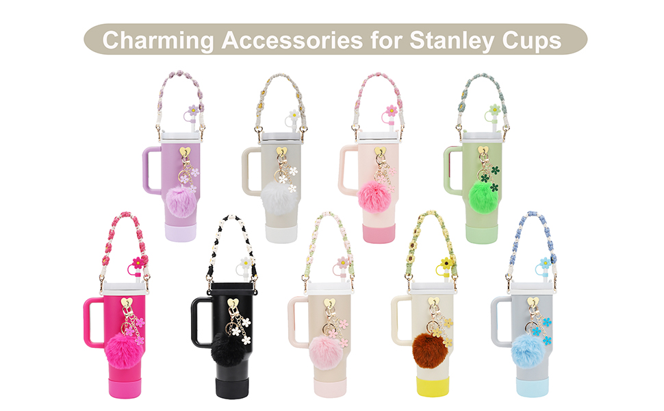 7Pcs Stanley Cup Accessories Set Including Water Bottle Handle Strap ...