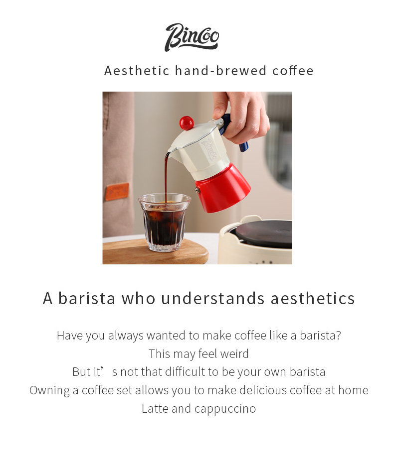 Bincoo Moka Pot Set Home Single Valve Espresso Pot Small Mini Coffee