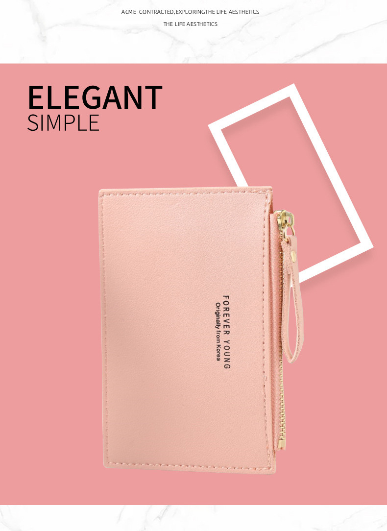 Solid color mini creative card holder holiday gift women's wallet ...