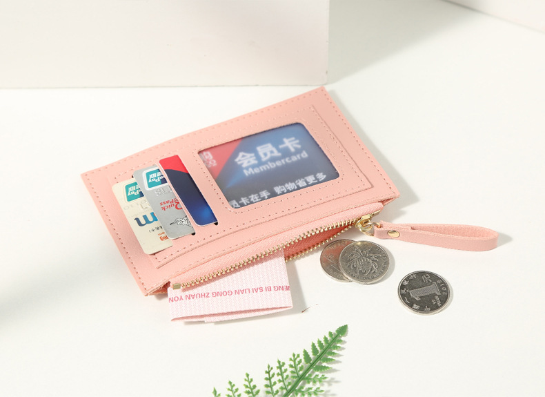 Solid color mini creative card holder holiday gift women's wallet ...