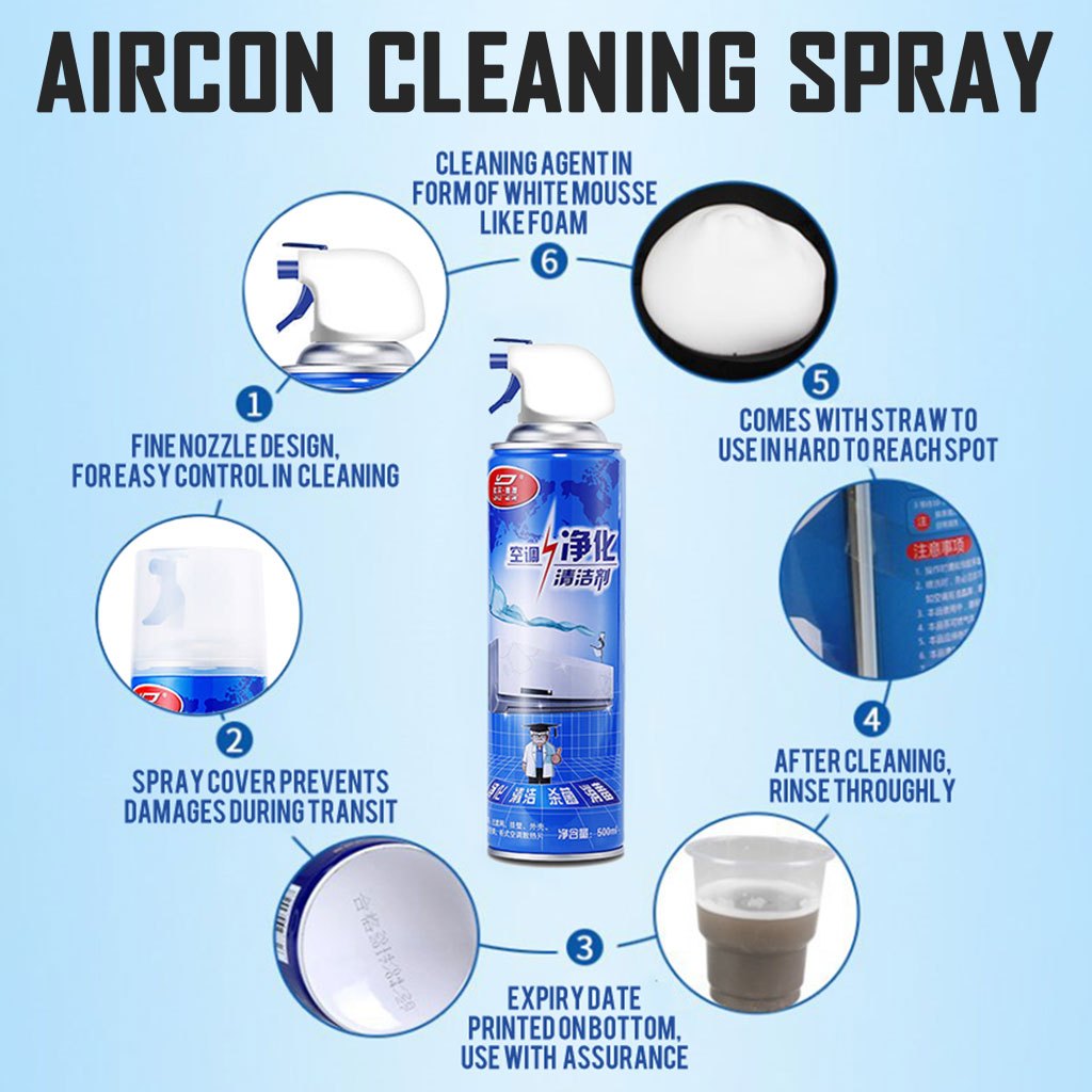 【SG Stock】Aircon Cleaning Spray- Air Con Chemical Wash Air Freshener ...