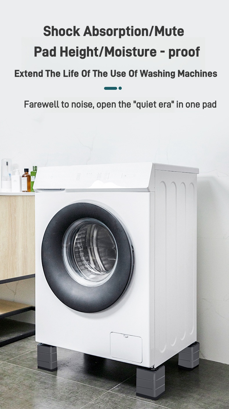 【SG READY STOCK】4Pcs Home Washing Machine Feet Mats Refrigerator Anti ...