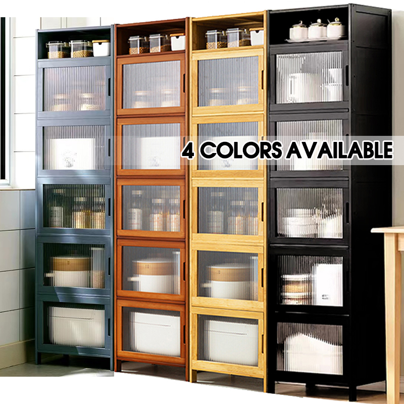 Kitchen Cabinet Sideboard Cabinet with Translucent Door Household ...