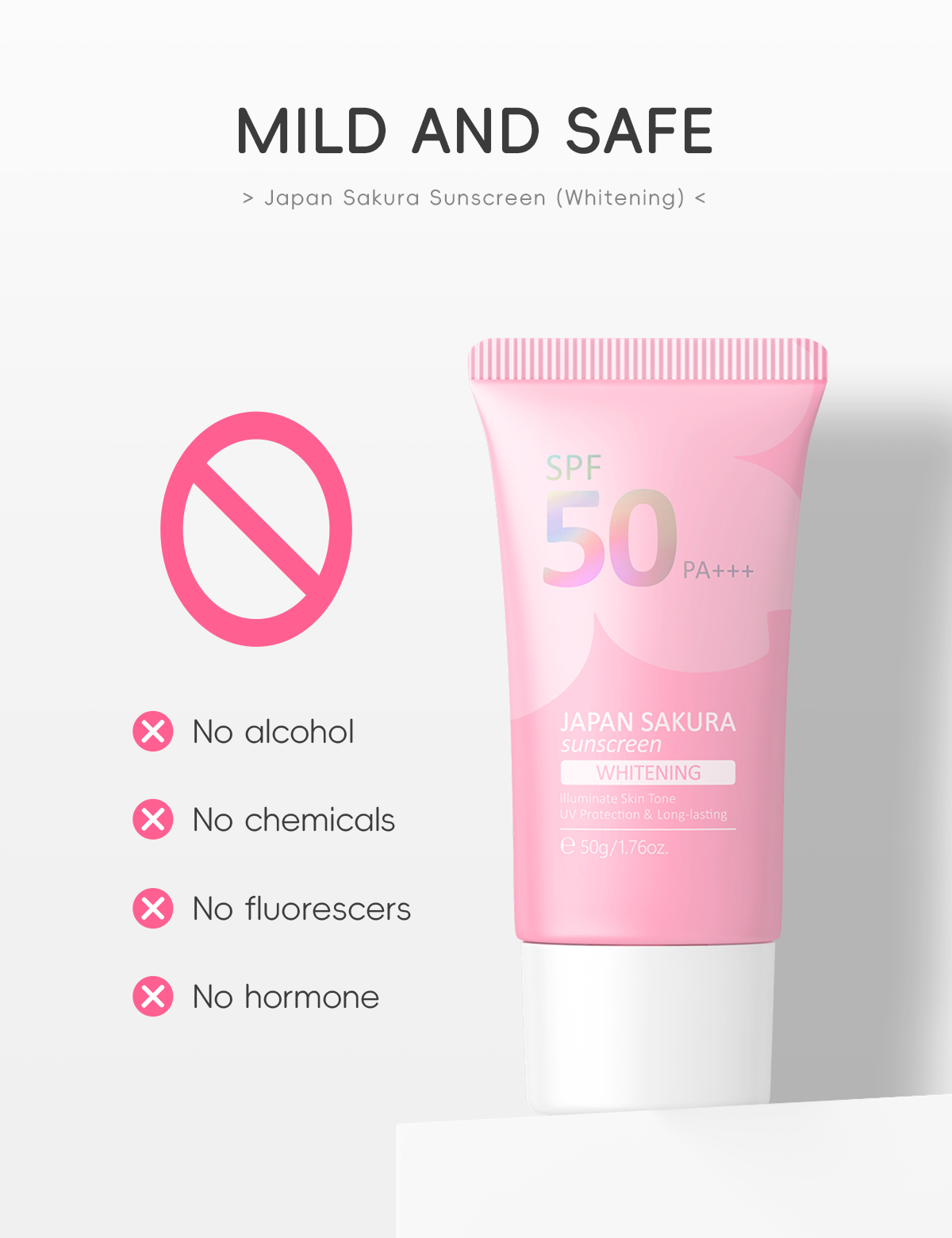 LAIKOU Japan Sakura Whitening Face Sunscreen UV Rays Protection Radiant ...