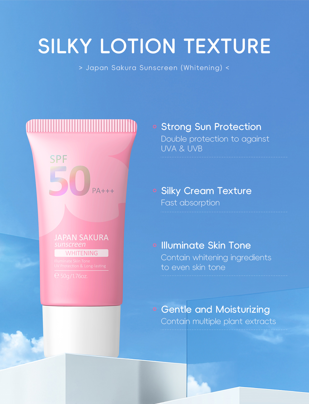 LAIKOU Japan Sakura Whitening Face Sunscreen UV Rays Protection Radiant ...
